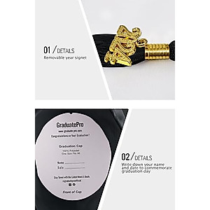 GraduatePro Matte Graduation Cap with 2024 Tassel for Adults High School and Bachelor Master Black