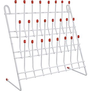 TEHAUX Lab Drying Rack, Laboratory Beaker Drying Holder 24 Pegs Laboratory Glassware Drying Rack Tube Drying Draining Rack Beaker Drying Equipment Vertical Bottle Drying Rack for Lab