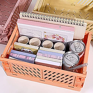 Storage Basket Collapsible Large Capacity Plastic Foldable Home Crate Box for Daily Used Valentine's Day/Mother's Day/Wedding/Anniversary/Party/Graduation/Christmas/Birthday Gifts - Green L