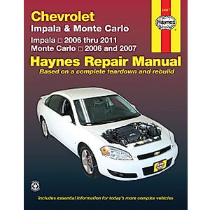 Chevrolet Impala (2006-2011) & Monte Carlo (2006-2007) Haynes Repair Manual (USA