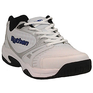 Python Men's Deluxe Outdoor (Low) Pickleball/Racquetball/Tennis/Platform Shoe (Non-Marking) 9.5 (D) US White