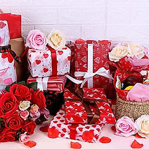 120 Sheets Tissue Paper Gift Wrapping Paper 12 Design Red Heart Pattern Decorative Paper Art Tissue for Mother's Day Wedding Birthday Baby Shower Gift Bag Decoration