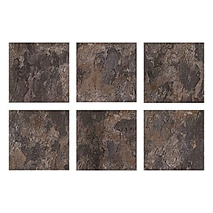 FloorPops FP3330 Brownstone Peel & Stick Floor Tiles, Brown