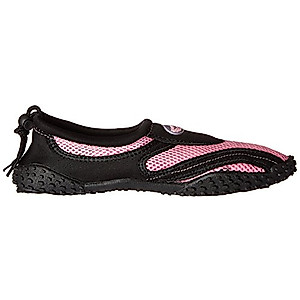 Womens Water Shoes Aqua Socks Pool Beach ,Yoga,Dance and Exercise (10, Black/Pink 1185L)