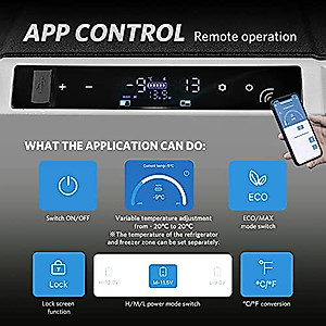 CHANGE MOORE DUAL ZONE Solar Powered 12v Refrigerator/Freezer 48 Quart(45 Liter) 12 volt Cooler Mini Fridge for Vehicles Travel Camping Outdoor -12/24V DC…