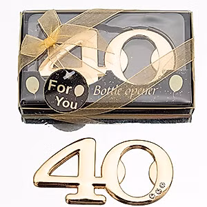 24PCS Latest 40 Bottle Openers for 40th Birthday Party Favors or 40th Wedding Anniversary Party Gifts 40th Birthday Party Gifts Souvenirs Decorations for Guests