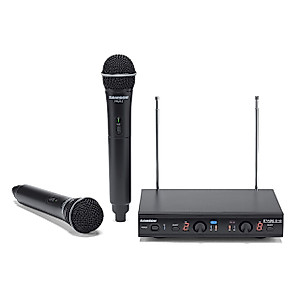 Samson Stage 212 Dual Vocal VHF Frequency Agile Wireless System (2) Q6 Dynamic Mics