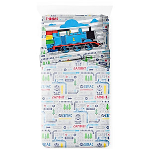 Jay Franco Thomas & Friends Stitch in Time Toddler Sheet Set - 3 Piece Set Super Soft and Cozy Toddler’s Bedding - Fade Resistant Microfiber Sheets (Official Mattel Product)