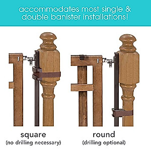 Summer Banister and Stair, Top of Stairs Baby Gate with Dual Installation Kit, Cherry Finish – 33” Tall, Fits Openings up to 32” to 48” Wide, Baby and Pet Gate for Doorways and Stairways