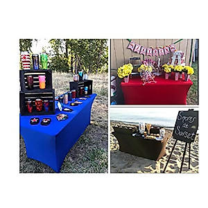 HAORUI Fitted Spandex Tablecloth, Tight Rectangle Wrinkle Resistant Table Clothes, Washable Stretch Rectangular Patio Table Cover for Banquets, Weddings, Parties, Kitchen (6 ft, Black)