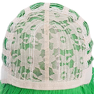 Bopocoko Green Wig Light Green Wigs for Women St Patricks Day Short Green Bob Wig with Bangs Natural Soft Green Wig BU239LGR