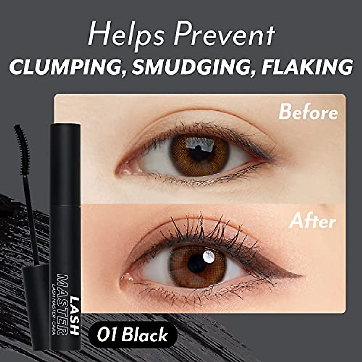 I'M MEME Lash Master-cara | 01 Black | High Volumizing Mascara for Natural-looking Eyelashes | K-beauty