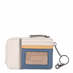 the sak Women's Iris Card Wallet in Leather, Coastal Block, One Size