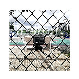 Action Camera Backstop Chain Link Fence Clip Mount Compatible with GoPro Hero 11,10,9,8,7,6,5,4,3,3+,max,Session,Fusion and DJI OSMO AKASO,Suitable for Recording Baseball Softball Tennis