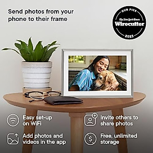 Aura Carver 10.1" WiFi Digital Picture Frame | The Best Digital Frame for Gifting | Send Photos from Your Phone | Quick, Easy Setup in Aura App | Free Unlimited Storage | (Clay with White Mat)