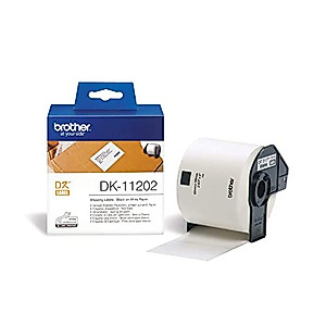 Brother DK-11202 Label Roll, Shipping Labels, Black on White, 300 Labels, 62 mm (W) x 100 mm (L), Brother Genuine Supplies