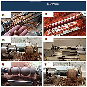 Professional mini Lathe Machine, Lathe Tools Woodworking Machine, Lathe Beads Polisher, CNC DIY Woodworking Wood Lathe Machine (Silver)
