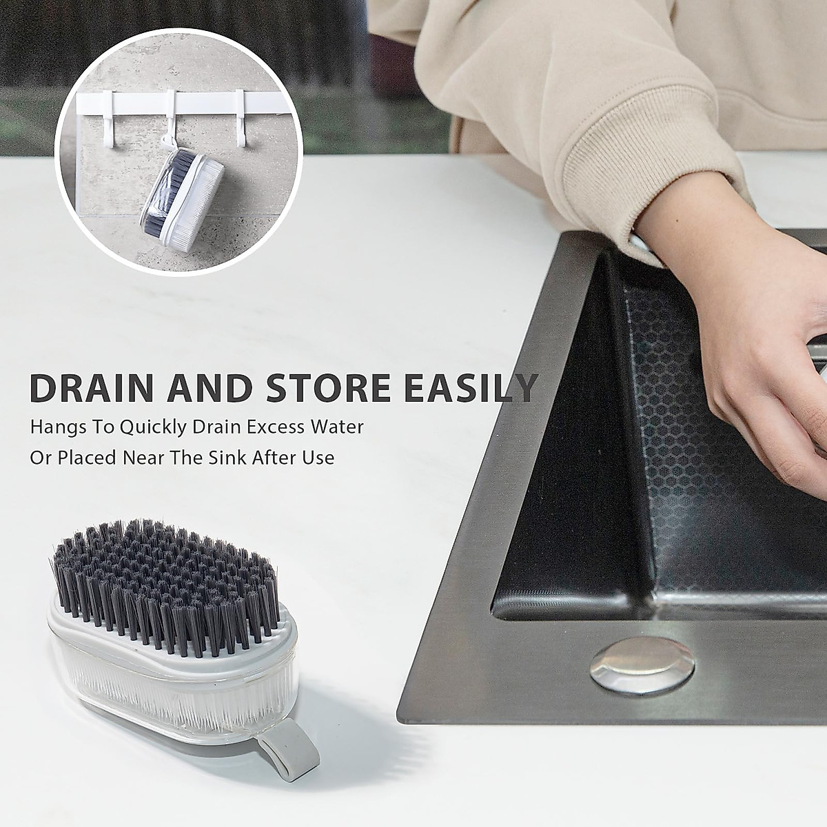 Lumkew Vegetable Brush Scrubber with Soft & Hard Bristle, Mushroom Potato Scrubber Brush with Comfortable Cover, Veggie Fruit Cleaning Brushes, 2Pcs