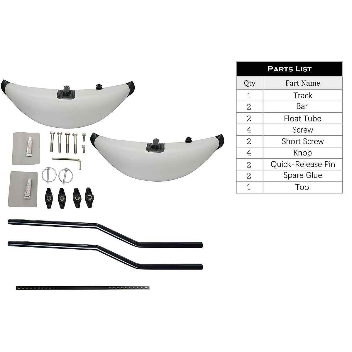 2 PCS Kayak Outrigger Stabilizer Kit Kayak Side Floats and Rods Kit, Kayak Stabilizer Kit Canoe Boat Stabilizer, PVC Kayak Floating Barrels, Water Kayak Floats Buoyy, Kayak Canoe Accessories