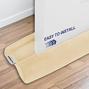 HADOR Door Draft Stopper Noise Blocker 36 Inches for Bottom of Door, Light Yellow Twin Triangular Under Door Draft Stopper Seal Gap Machine-Washable Air Blocker
