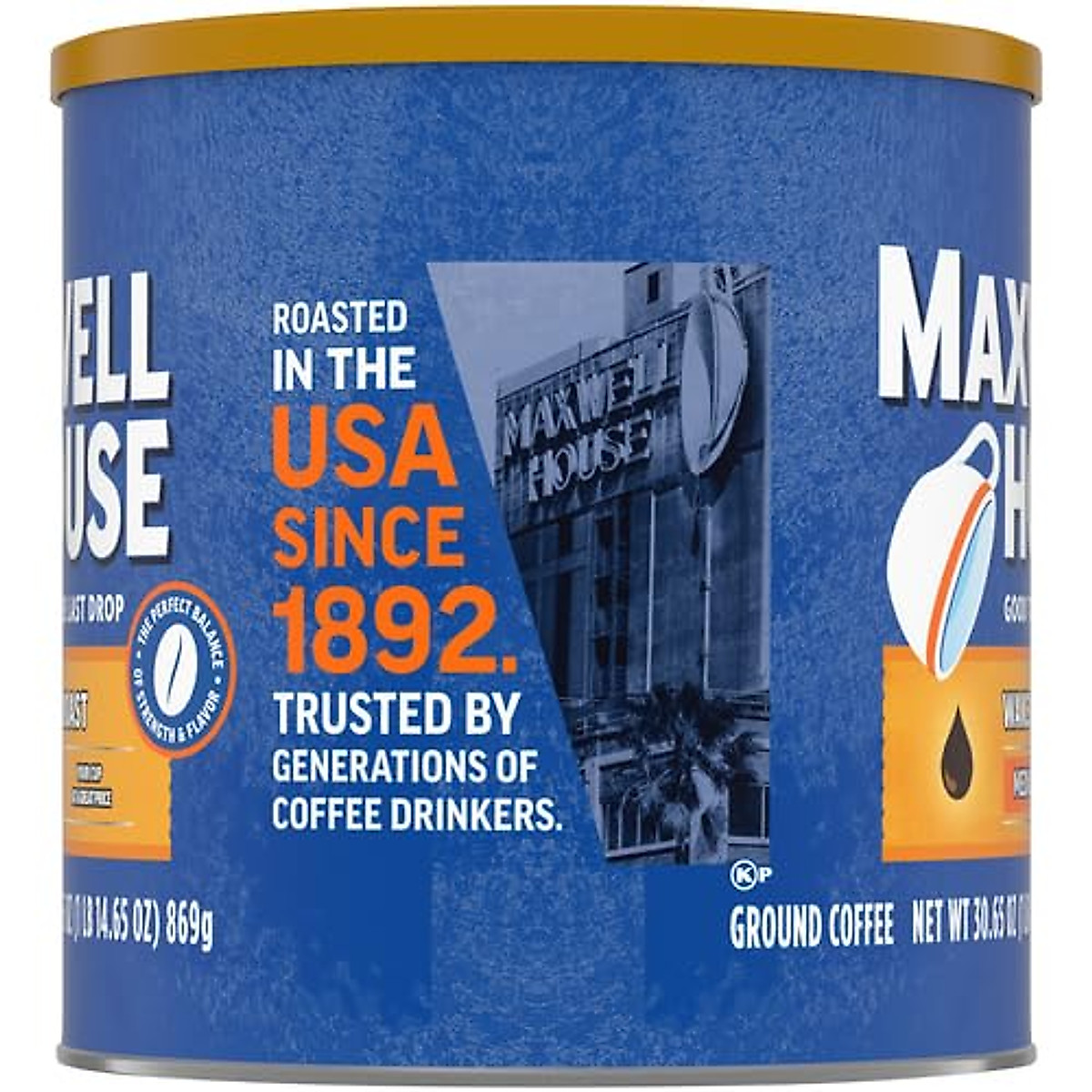 Maxwell House Wake Up Roast Medium Roast Ground Coffee (30.65 oz Canister)