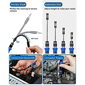 Precision Screwdriver Set, Computer Tool Kit, 146 PCS Laptop Screwdriver Kit with 123 Bits, Magnetic Mat, Suit for PC, iPhone, MacBook, Tablet, PS4, Xbox, Switch, Game Console and other Electronics
