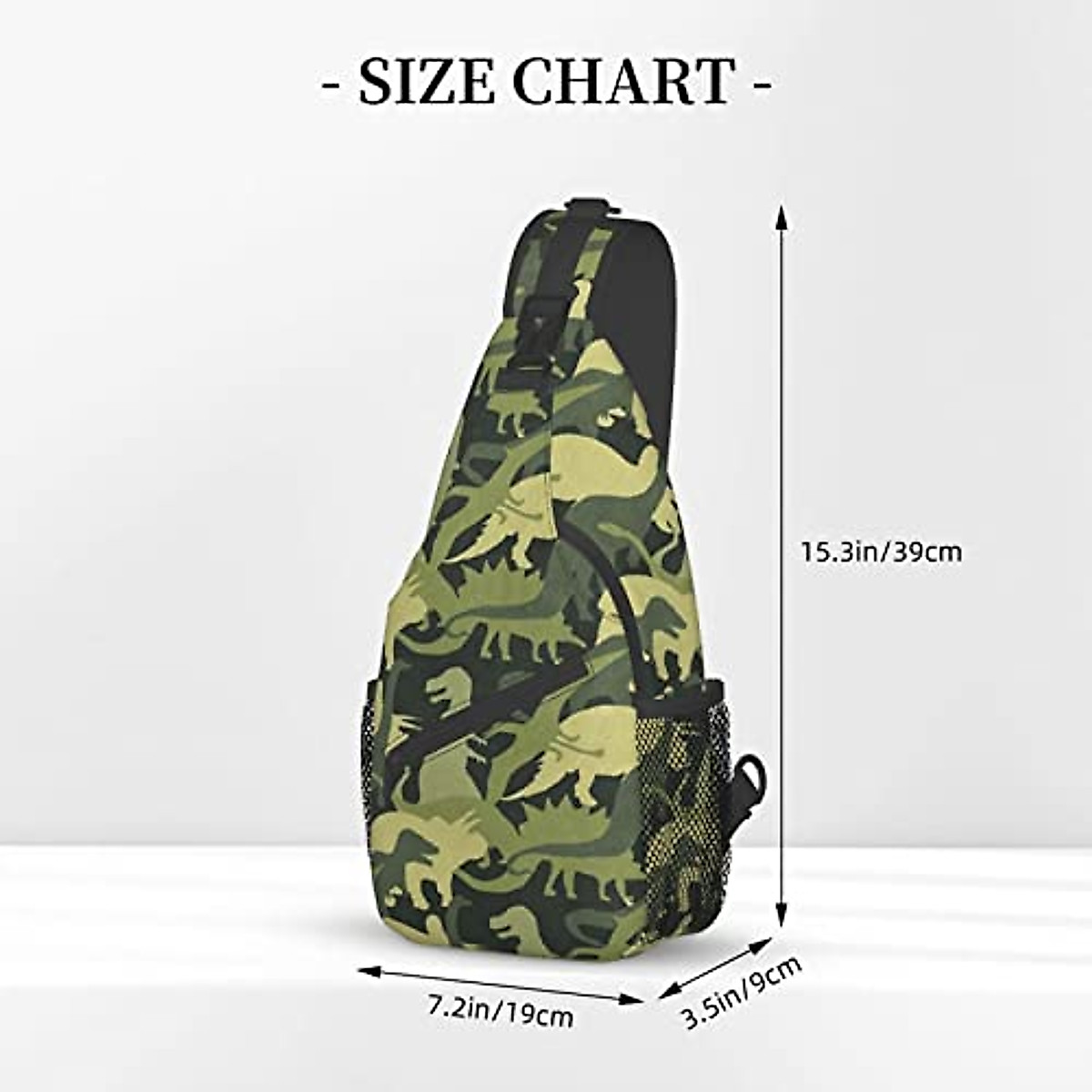 Sling Bags,Green Dinosaur Men Women Shoulder Backpack,Chest Bag Daypack for Hiking Travel