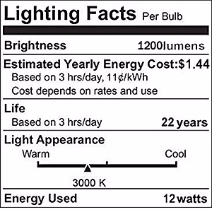 BR30 Led Flood Light Bulbs, 12W(100W Equivalent), 3000K Warm White, 1200 Lumens, Dimmable R30 LED Bulb, E26 Base Recessed Can Light Bulb, (4 Pack)