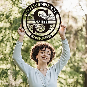 Custom Last Name Metal Sign Personalized Split Letter Metal Monogram Wall Decor Name Sign Personalized Wedding Gift Outdoor Metal Art