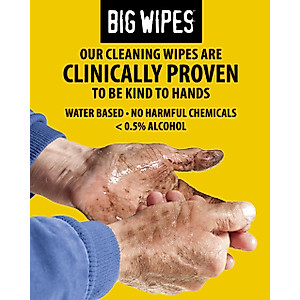 Big Wipes"Red Top" Heavy Duty Industrial Textured Scrubbing Wipes (Pack of 8)
