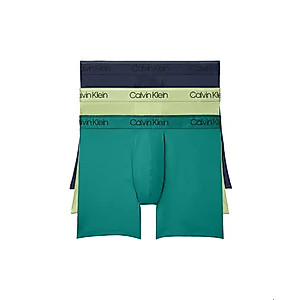 Calvin Klein Men's Micro Stretch 3-Pack Boxer Brief, Cobalt Sapphire, Spring, Distorted Blue, Medium