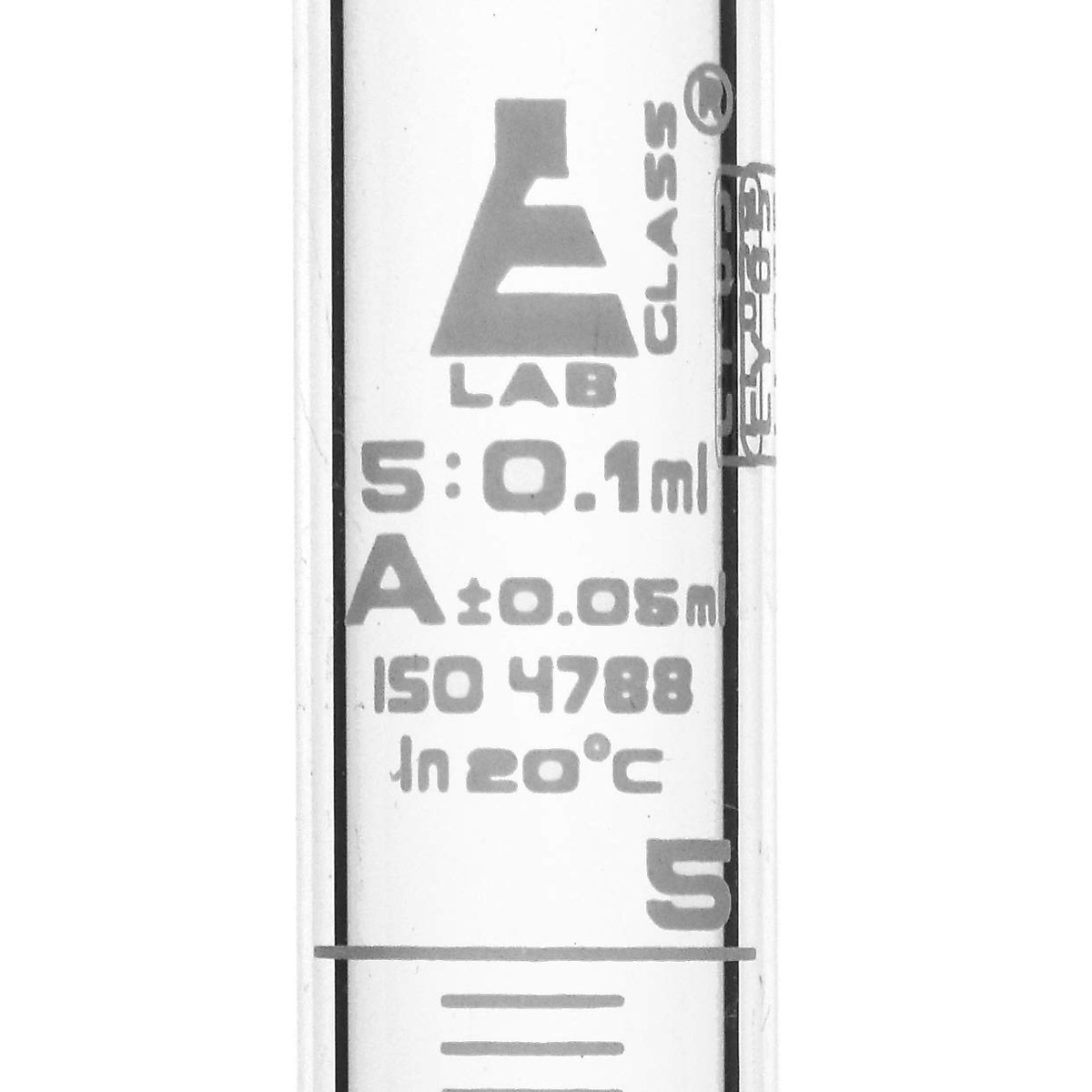 EISCO Graduated Cylinder, 5ml - Class A Tolerance ±0.05ml - Round Base - White Graduations - Borosilicate 3.3 Glass