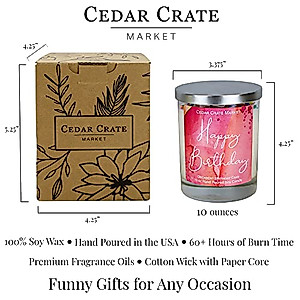 Happy Birthday Candle with Sprinkles, Birthday Cake Scented Candles for Women, Girlfriend, Best Friends, Female, Buttercream Vanilla Cake, Friendship Gift for Mom, Sister, Aunt, Coworker, Boss (Pink)