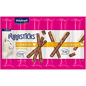 Vitakraft PurrSticks Meaty Cat Sticks - Chicken - Segmented and Breakable Meatstick - Deliciously Tender