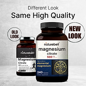 2 Pack Magnesium Citrate 500mg, 480 Capsules | High Purity Elemental Form – Extra Strength | Essential Mineral for Heart, Muscle, & Digestion Support – Non-GMO & No Gluten