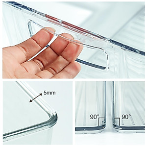 Heyuzb 8 Pack Clear Freezer Organizer Bins Stackable Chest Freezer Organizer Deep Freezer Organizer Bins with Side Handles for Bottom Freezer