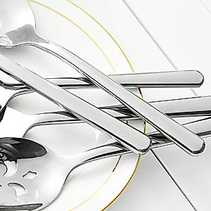 Serving Spoon x 2,Slotted Serving Spoon x 2,Serving Forks x 2,RTT 9 Inch Stainless Steel Catering Serving Utensils for Party Buffet Dinner Banquet Cooking Kitchen Basics,Mirror Finish Flatware