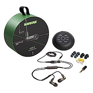 Shure AONIC 3 Wired Sound Isolating Earbuds, Clear Sound, Single Driver with BassPort, Secure in-Ear Fit, Detachable Cable, Durable Quality, Compatible with Apple & Android Devices - Black