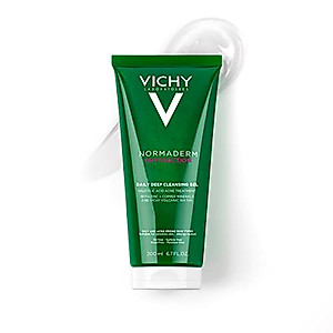 Vichy Normaderm Daily Acne Face Wash, Salicylic Acid Face Cleanser for Oily & Acne Prone Skin, Acne Cleanser that Clears Clogged Pores and Blackheads, Cleansing Gel for Clear Skin