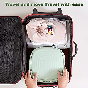 Foldable Mini Washing Machine,Small Washing Machine for Underwear,Laundry, Camping, RV, Travel, Underwear, Socks, Baby clothes Lightweight and Easy to Carry (ABS-Green) Touch key