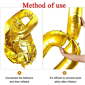 AYRXG 26 Pieces 80s 90s Party Decorations Inflatable Radio Boombox Inflatable Mobile Phone 16 Inch Gold Inflatable Foil Chain Balloons for Cosplay Props Hip Hop Theme Birthdays Weddings Graduations