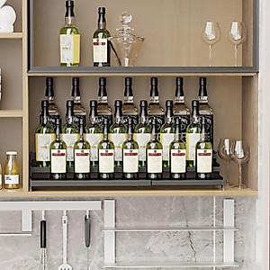 Wobmmi Expandable Spice Rack organizer with 3-Tier step shelf,Modern Design heavy duty,Non Skid and Visibility,Great for Kitchen Cabinet, Pantry and more(1PACK/BLACK)