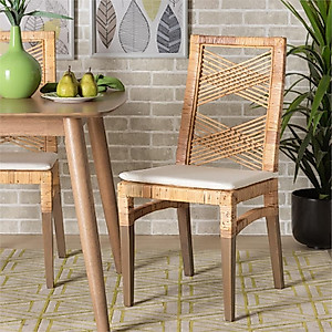 Baxton Studio Poltak Modern Natural Brown Rattan Dining Chair