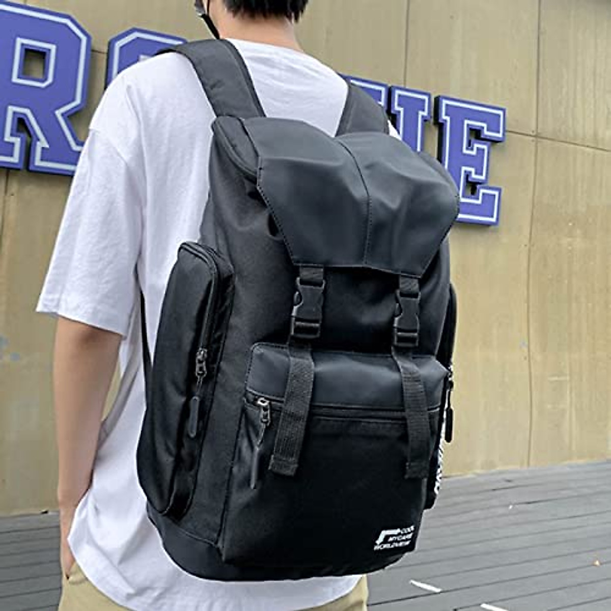 Verdancy Kawaii Backpack for Teen Girls Boys Aesthetic Bookbag Schoolbag Daypack Casual Bag for School College (Black)