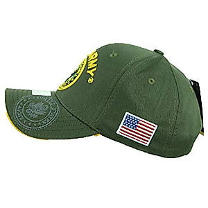 USA Army Baseball Cap US Flag Army Veteran Retired Hats Official Licensed CAMO Hat (Olive-U.S. Army)