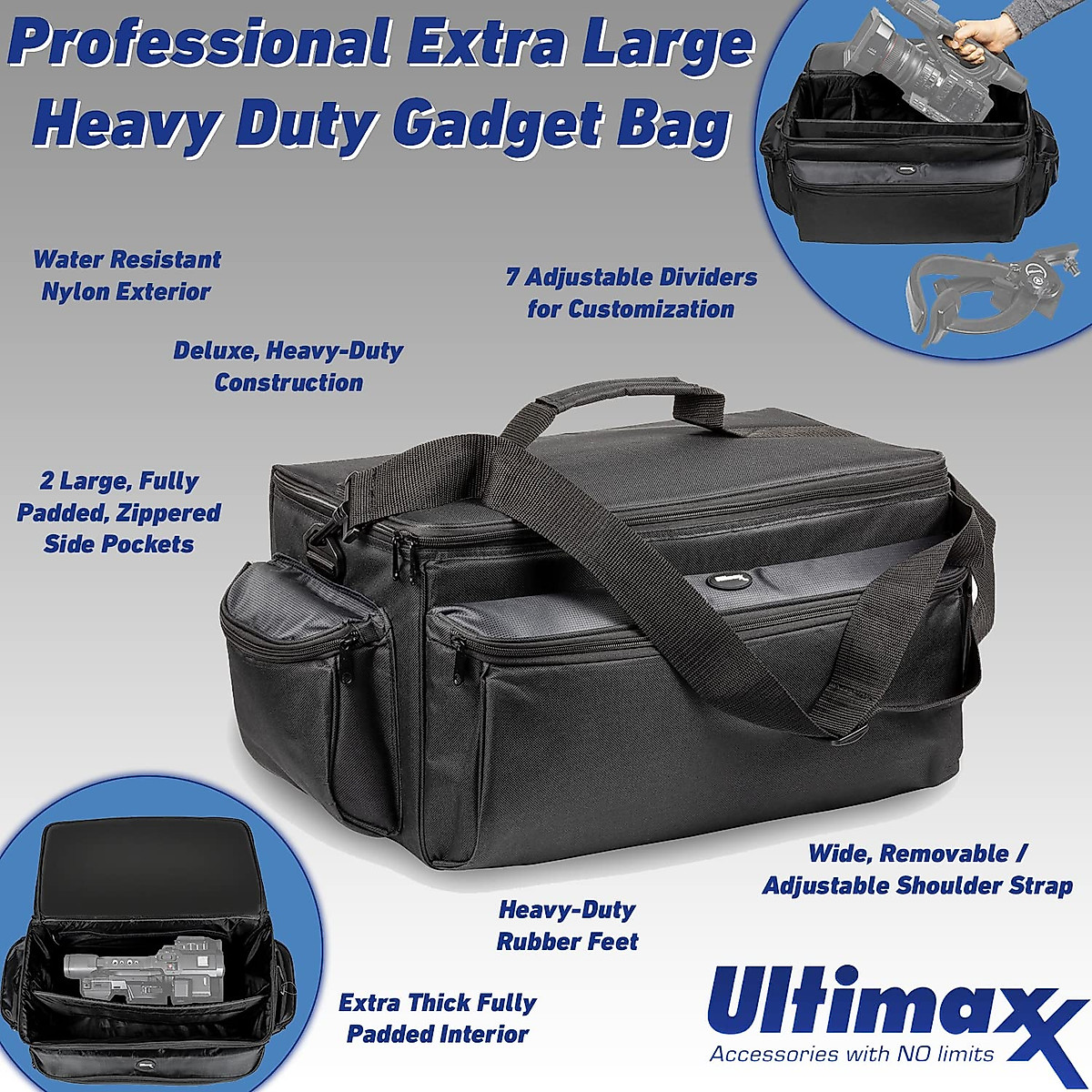 Panasonic Intl. HC-X2000 UHD 4K 3G-SDI/HDMI Pro Camcorder + 128GB Memory Card, Condenser Microphone, Deluxe 72” Video Tripod, Spare Battery, Water Resistant Gadget Bag & Much More (22pc Bundle)