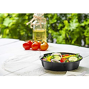 Ez Prepa 15 Pack Plastic Meal Prep Containers - 22 oz Round Food Storage Containers with Snap-On Lids – BPA-Free Reusable Lunch Containers are Freezer, Microwave and Top-Shelf Dishwasher Safe