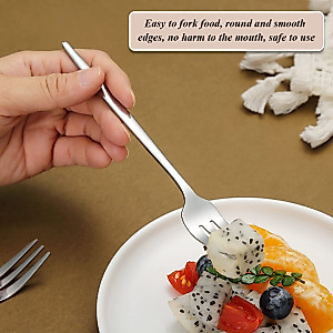 Evanda Dessert Forks Set of 6 Pack 6.3"/16.5cm, Stainless Steel Pastry Fork, Family Appetizer Fork for Fruit, Cake, Cheese, Party Trips, Cafes, Restaurants, Easy To Clean, Dishwasher Safe