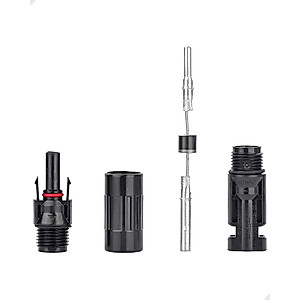 Jtron 10 PCS PV Solar Panel Connector Male/Female 20A Built-in Diode Inline Fuse Solar Wire Connectors Waterproof Anti-backflow (20A)