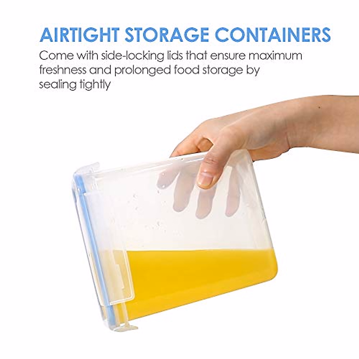 Vtopmart Airtight Food Storage Containers Set with Lids, 15pcs BPA Free Plastic Dry Food Canisters for Kitchen Pantry Organization and Storage, Dishwasher safe,Include 24 Labels, Blue
